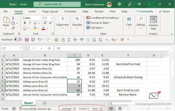 Excel Status Bar Tips to Increase Spreadsheet Productivity